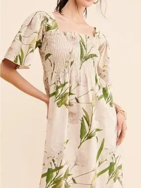 Lisa Says Gah | Dresses | Lisa Says Gah Smocked Squareneck Floral Midi ...
